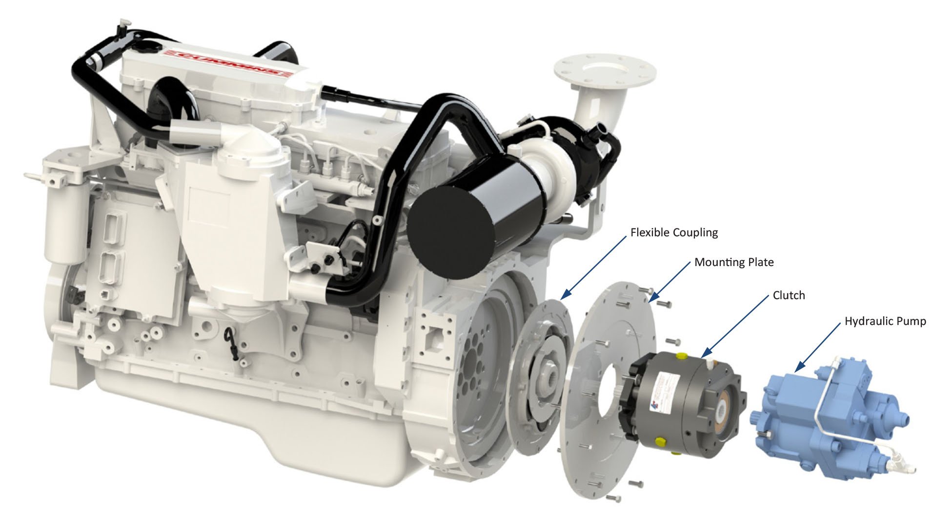 Flywheel Mounted Logan PTO Replaces Mechanical on Tug